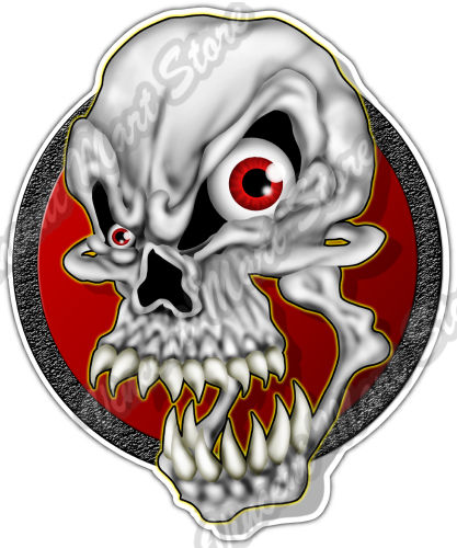 Sharp Tooth Skull Bike Biker Motorcycle Car Bumper Vinyl Sticker Decal ...