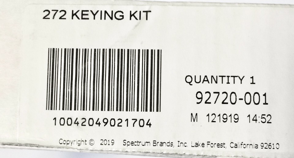🆕 Kwikset WEISER 272 Professional Keying Residential Locksets KW1 ...