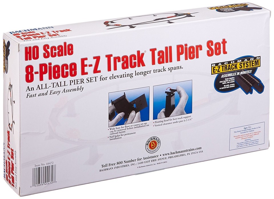 Trains 8 PC. E-Z TRACK TALL PIER SET - HO Scale 22899444727| eBay