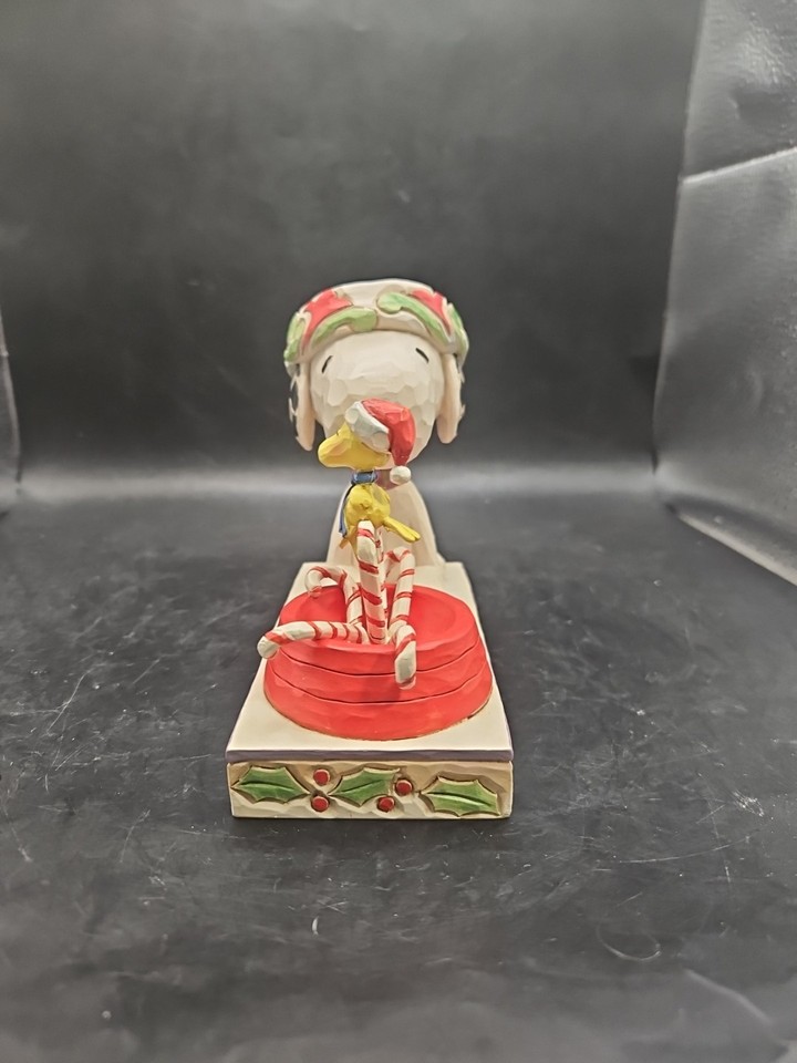 Rare Jim Shore 4057678 "Candy Cane Christmas" Snoopy & Woodstock W/ Dog ...