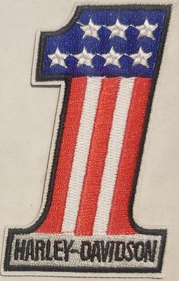 Harley-Davidson number one embroidered Iron on patch biker motorcycles ...