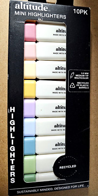 YOOBI ALTITUDE 10 Multicolor Mini Highlighters in Recycled Plastic ...
