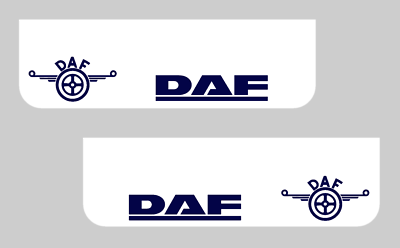 DAF Lorry HGV Truck Mudflaps 18x60cm Smooth White PVC Mud Flaps with ...