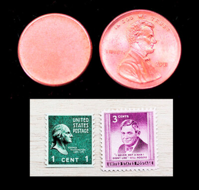 2001 Lincoln cent broadstruck Red BU + penny planchet + (2) US antique ...