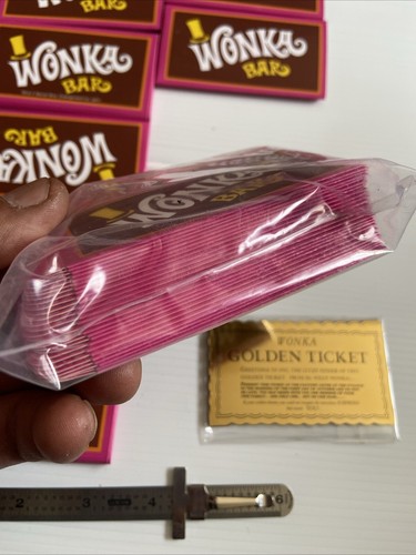 Lot of Willy Wonka Bars Resin Replica Chocolate Along W/ Sealed Golden ...