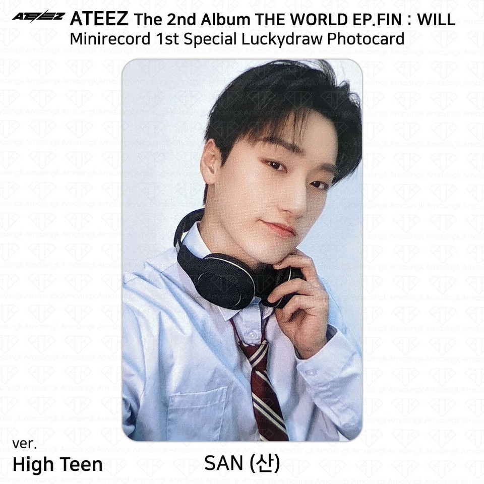 ATEEZ THE WORLD EP.FIN WILL Minirecord 1st Special Lucky Draw Photocard ...