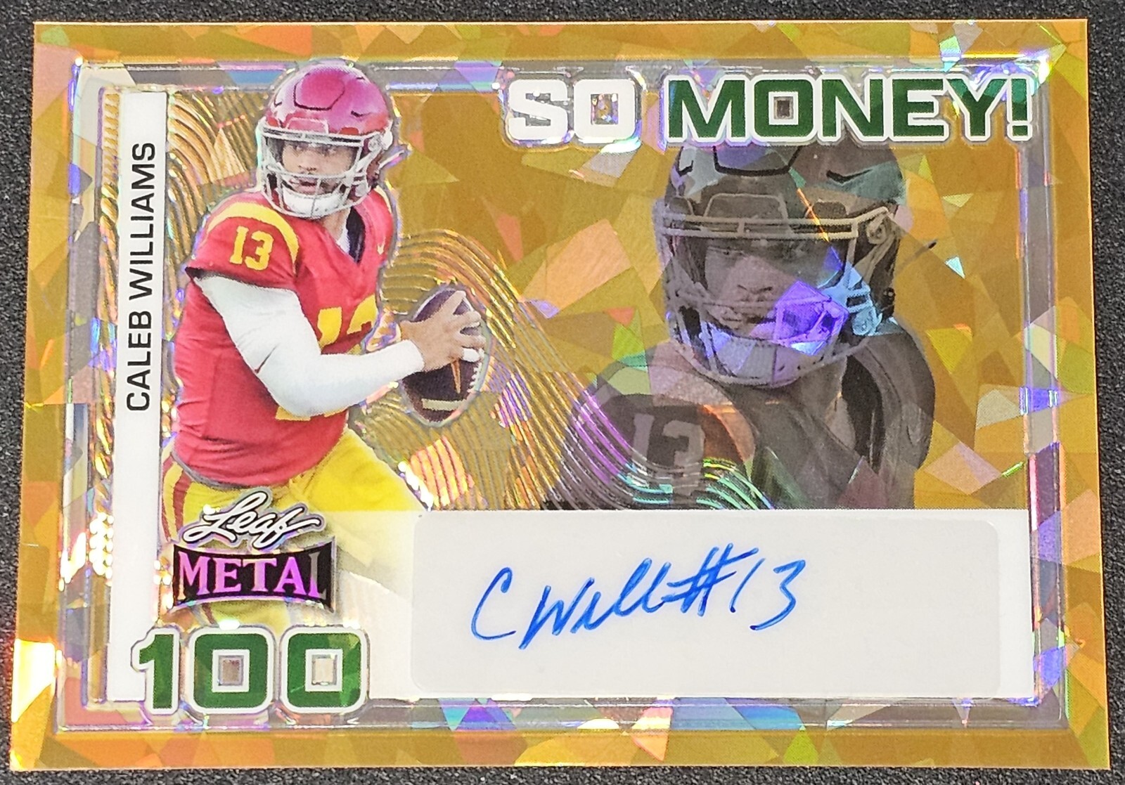 2024 Leaf Metal Caleb Williams "So Money!" Autograph Prospect Auto 1/1 ...