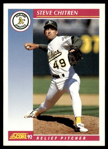 1992 Score #202 Steve Chitren Oakland Athletics | eBay
