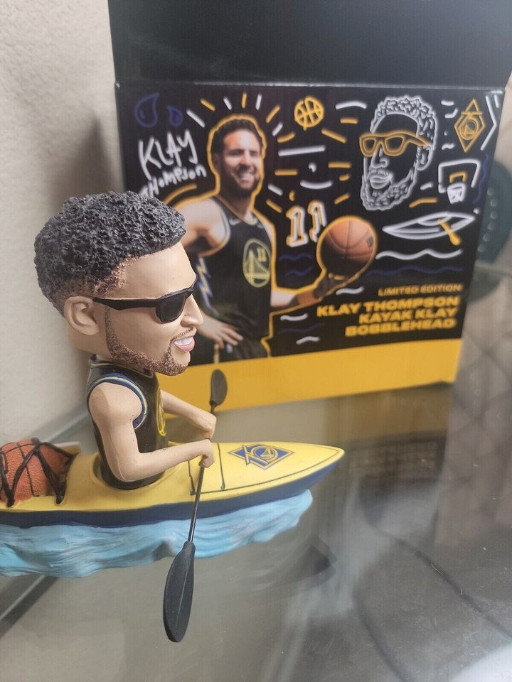 GS WARRIORS 2022 KLAY THOMPSON KAYAK BOBBLEHEAD NIB & 2024 Captain Klay ...