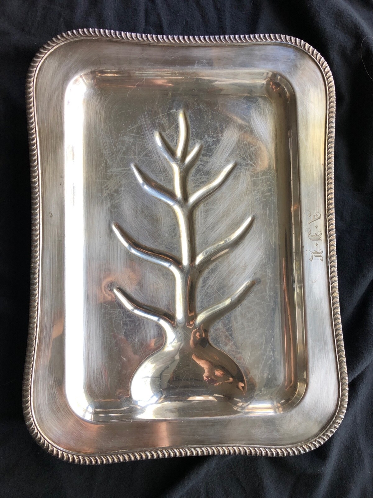 Silverplate Footed Meat Platter Rectangle Ovington Hallmarked EPNS ...