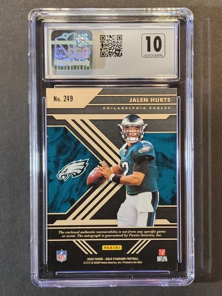 2020 Panini Gold Standard Auto Double Patch Jalen Hurts RC 01/49 CSG 9 ...