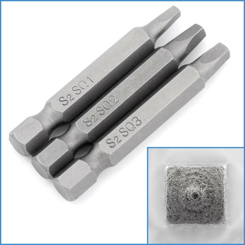 3pcs SQ1 SQ2 SQ3 Square 4 Point Magnetic Hex Driver Bit Robertson ...