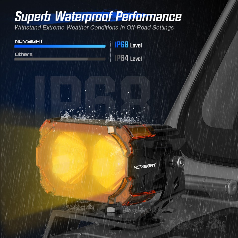 NOVSIGHT 4.5" LED Work Lights Pod Flood Lamp Off Road Camping for Truck ...