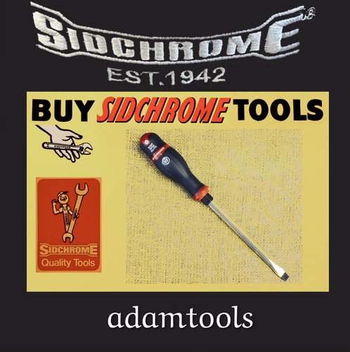 new - SCMT29725 Sidchrome Pro Twist Shock Thru Tang Slotted Screwdriver ...