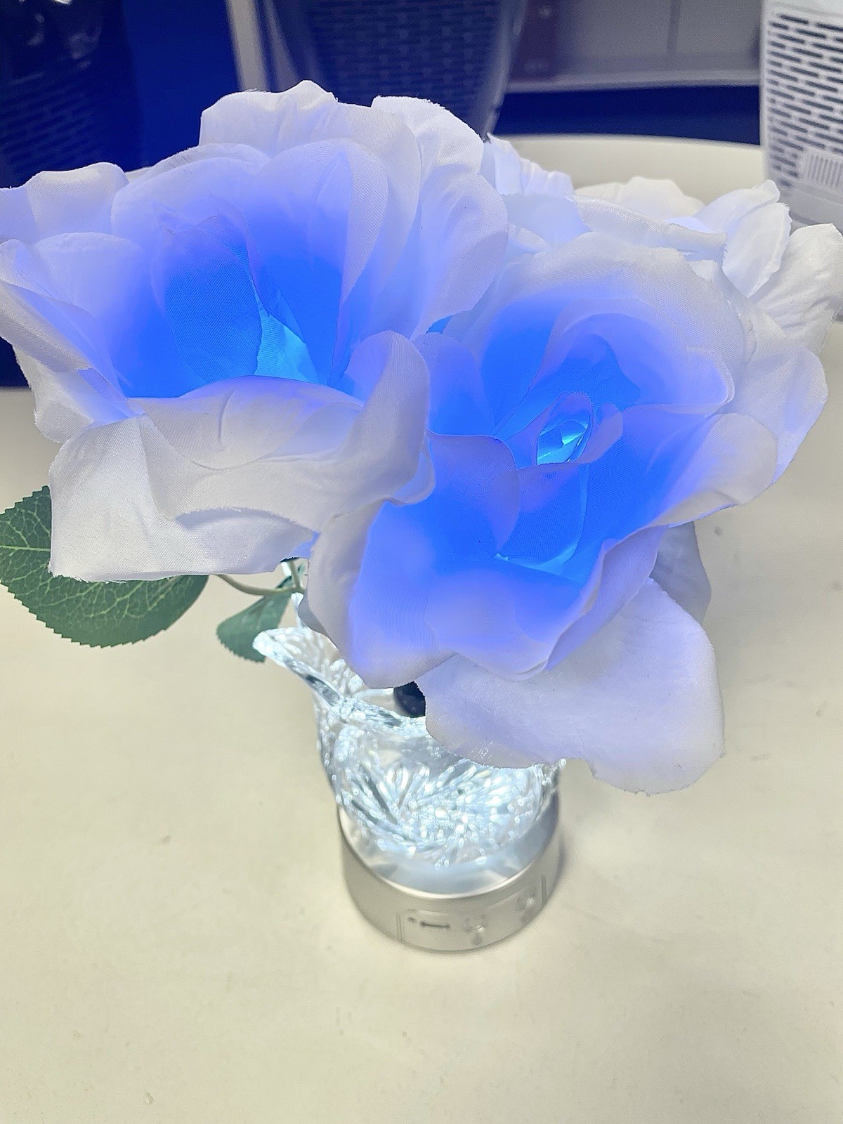 Living Glow Rechargeable LED Color-Changing Flower Light, New