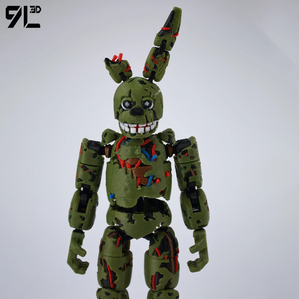 FNAF 3D Printed Freddy Springtrap Action Figure 14cm Poseable Titan13 ...