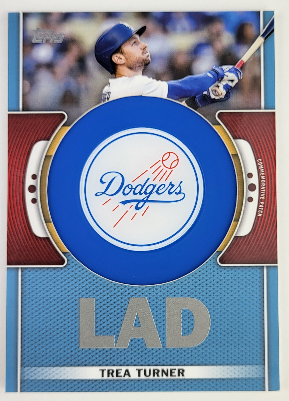 Trea Turner 2023 Topps SERIES 1 BLUE Commemorative TEAM LOGO PATCH CARD ...