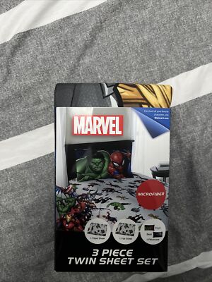 Marvel AVENGERS 3pc Twin Sheet Set! 1 Fitted, 1 Flat Sheet & 1 ...
