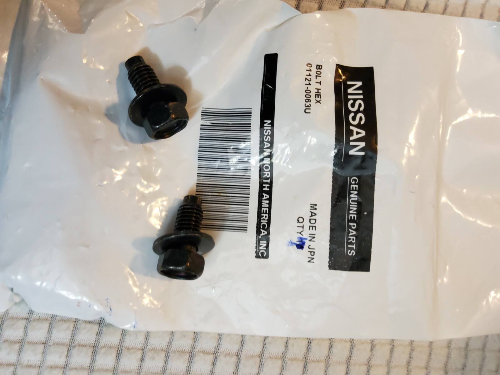 New Genuine Nissan Bolts Hex 011210063U / 01121-0063U OEM SET OF 2 | eBay