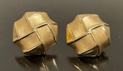 14K Solid Yellow Gold Large Button Style Earrings Omega Backs 9.3g | eBay