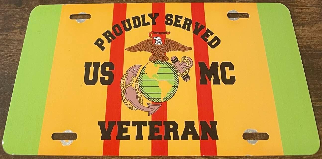 Proudly Served Booster License Plate USMC Veteran US Marine Corps ...