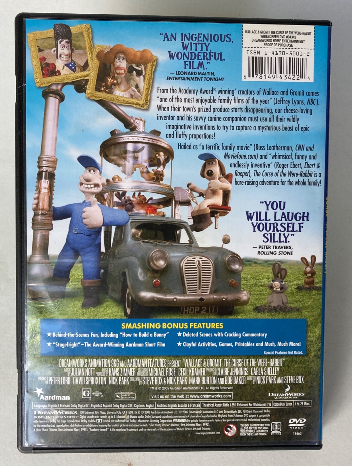 Wallace & Gromit: The Curse of the Were-Rabbit (DVD, 2005), widescreen ...
