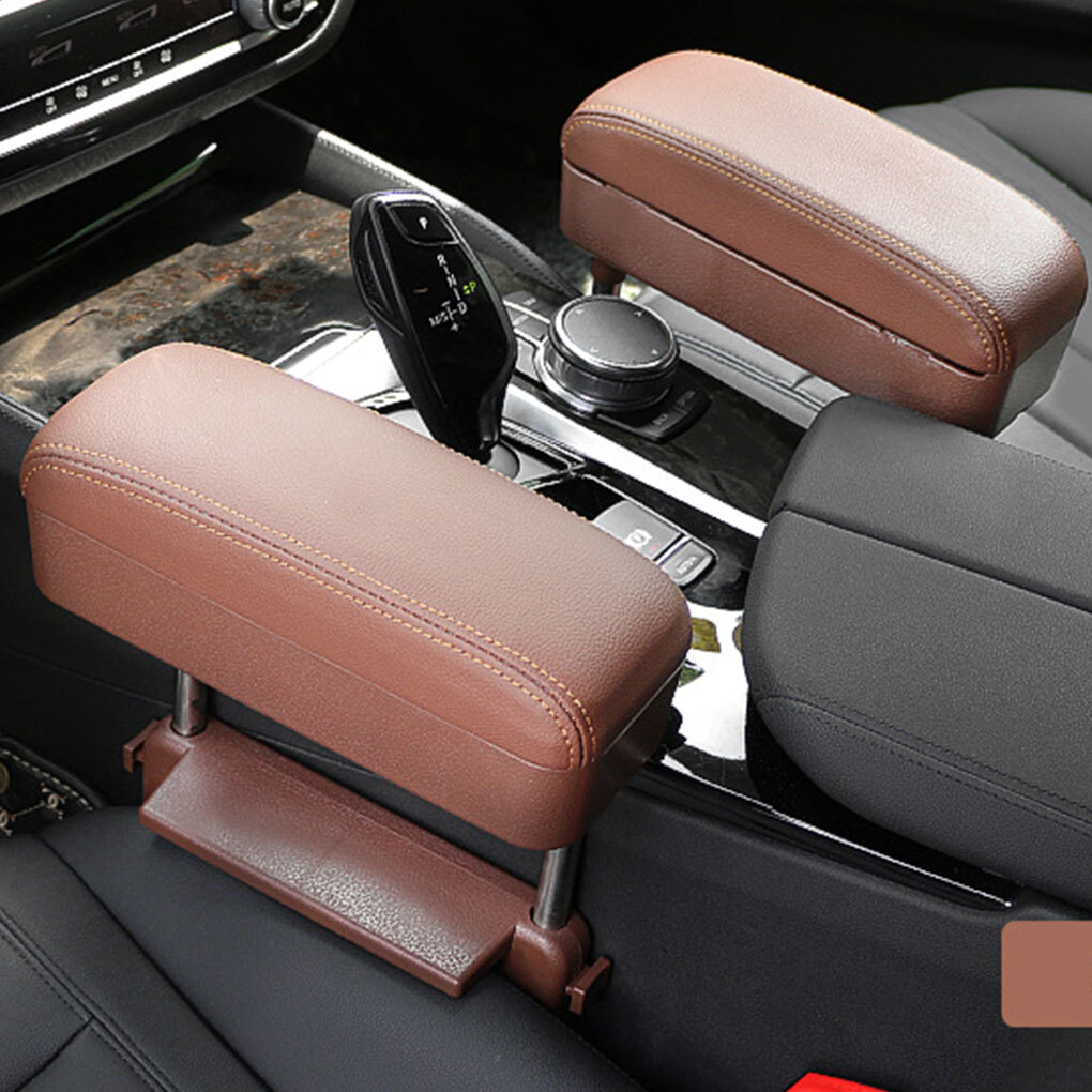 Car Center Console Arm Rest Box PU Leather Adjustable Interior Black ...