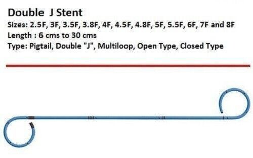 Double J Stent with Pusher Urology Size 5Fr or 6Fr 26cm 10 Pc Sealed ...