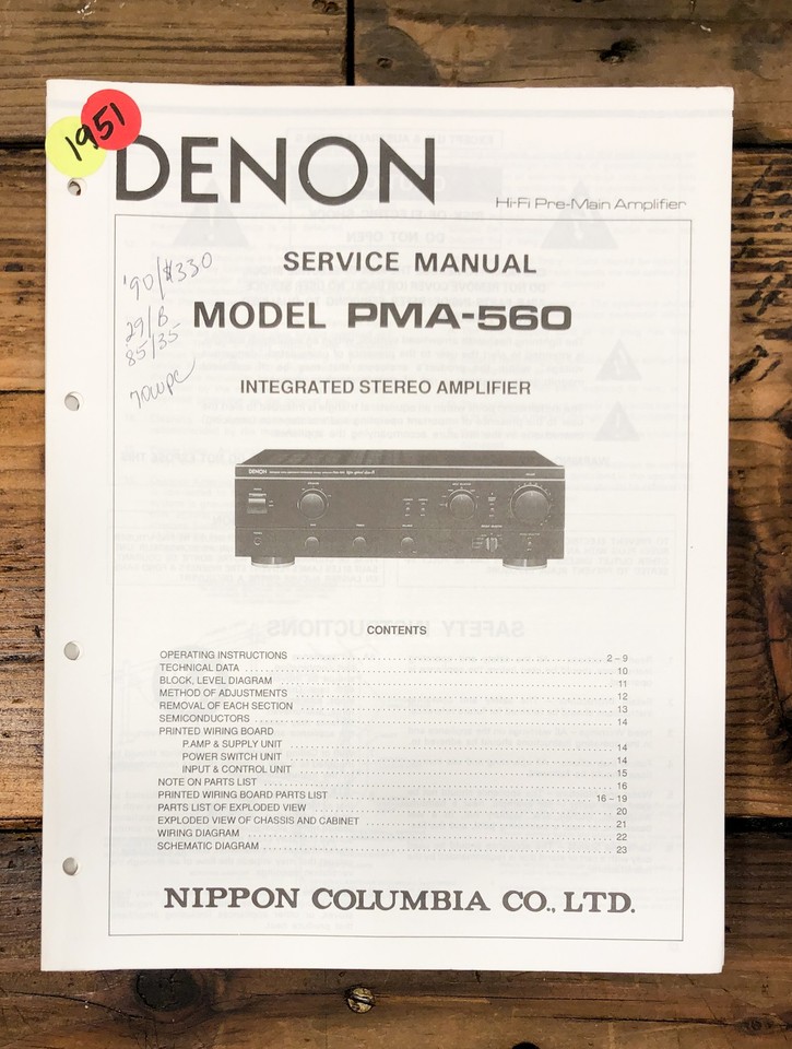Denon PMA-560 Amplifier Service Manual *Original* | eBay