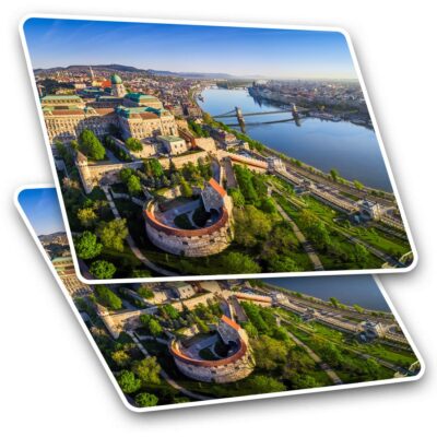 2 x Rectangle Stickers 10 cm - Budapest Castle River Hungary #21297 ...