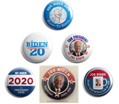 Joe Biden For President 2020 Campaign Buttons (Set of 6 pins, 2.25 ...
