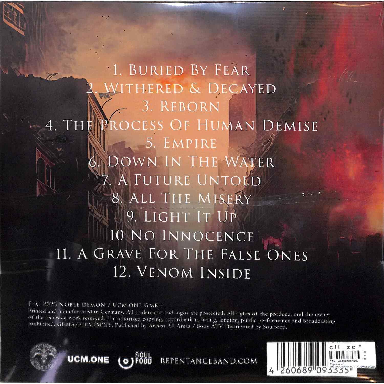 Repentance / THE PROCESS OF HUMAN DEMISE (RED MARBLED VINYL) (LP ...