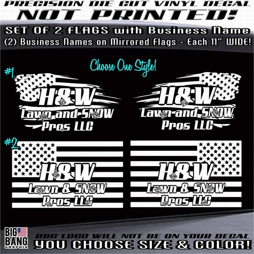 American Flag Business Decal Sticker Vinyl Owner Operator Truck ...