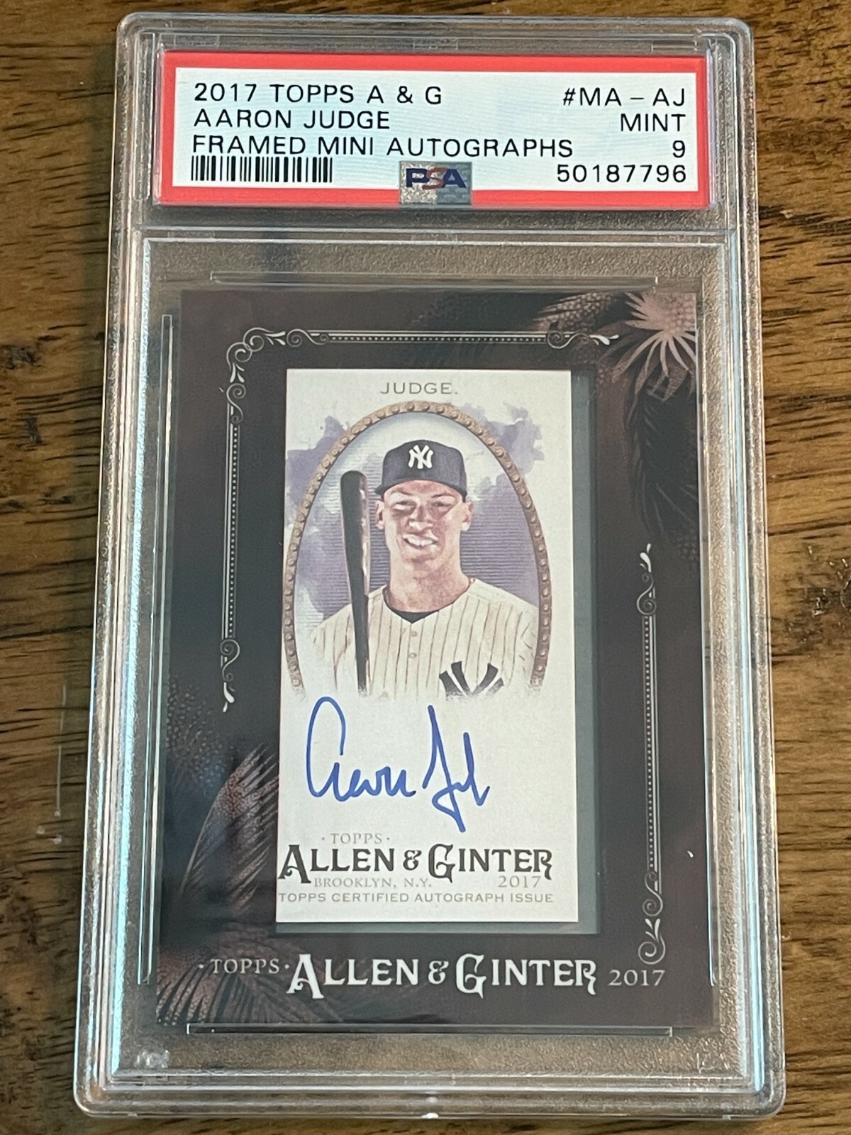 2017 Topps Allen & Ginter - Autographed Minis Aaron Judge #MA-AJ Framed ...