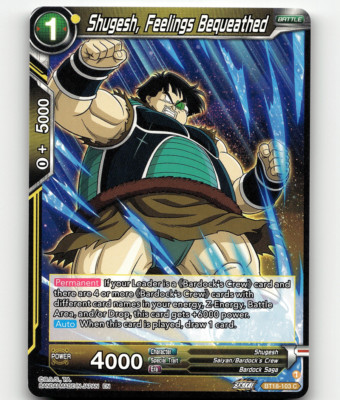 DBS CCG Dawn of the Z-Legends Shugesh, Feelings Bequeathed Common | eBay