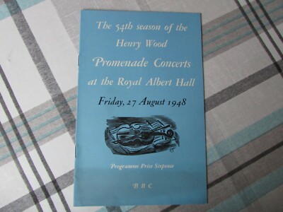 Henry Wood 1948 BBC Prom Promenade Concert Programme Conductor Stanford ...