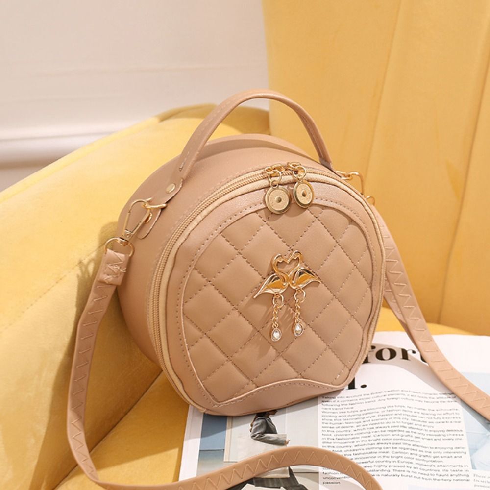 Simple Round Handbags PU Leather Messenger Bag Fashion Shoulder Bags ...