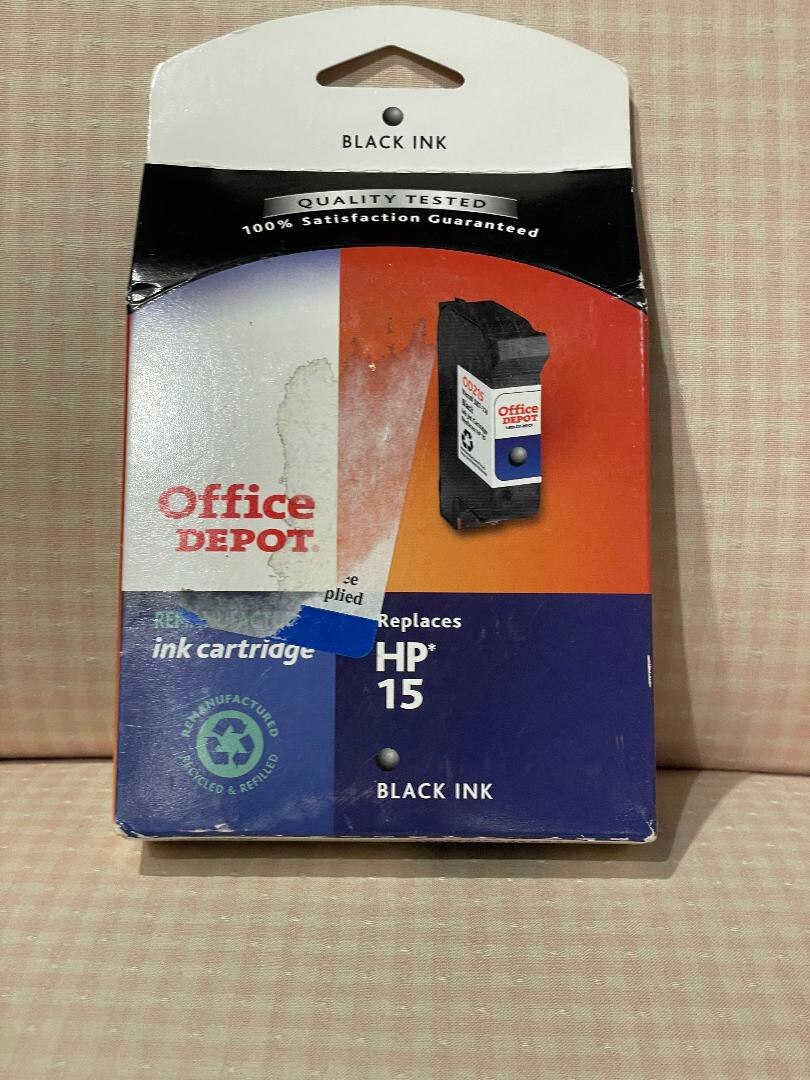 Genuine Office Depot HP 15 Black Ink Cartridge FAST FREE SHIPPING NIB ...
