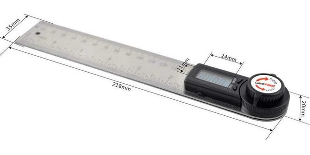 GemRed 82305 Digital Angle Finder 7 Inch Protractor 200mm Stainless ...