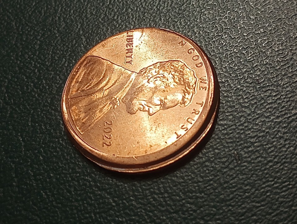 ERROR COIN OFF CENTER PENNY PARTIAL COLLAR RARE YEAR #1428B NICE COIN ...