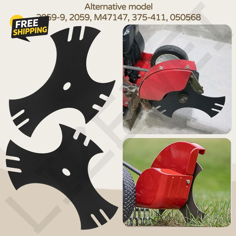 3 Pcs Universal 9" X 9" (1/2 Inch Hole) Edger Blade, 3-Side Edger Star ...