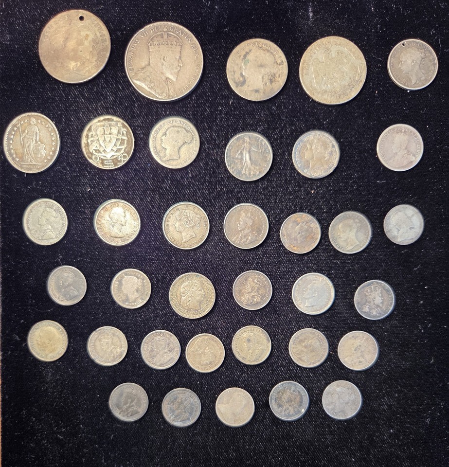 Lot Of 36 Silver Coins Various World Countries 85g Total Weight | eBay