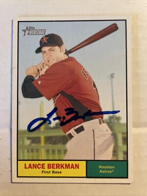 2010 Topps Heritage Lance Berkman Autographed Card #206 Houston Astros ...