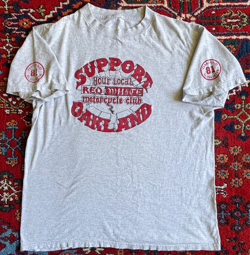 rare Hells Angels OAKLAND Shirt Big Red Machine Support 81 White Sonny Barger | eBay
