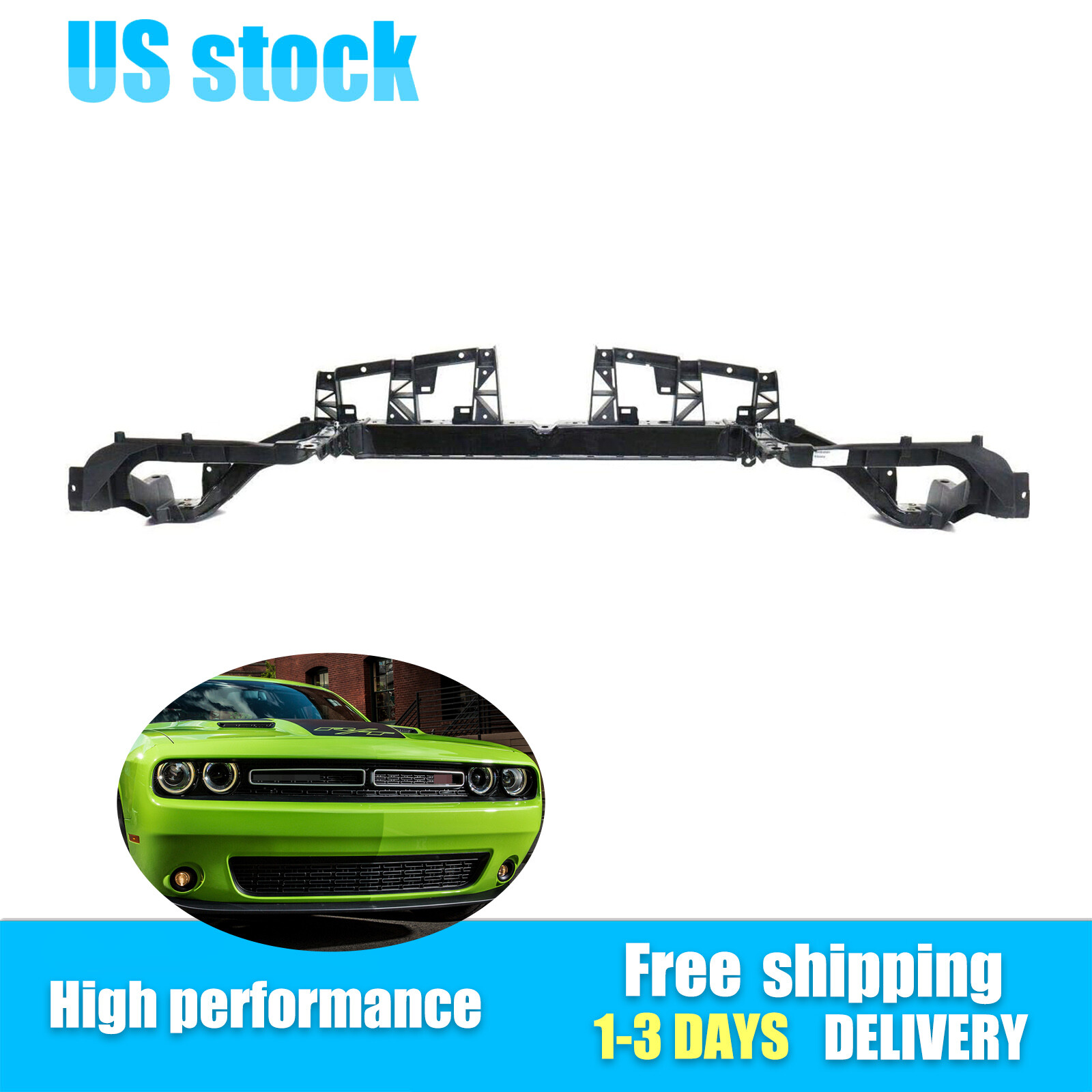 For 2015-2022 Dodge Challenger Upper Radiator Support Tie Bar Black ...