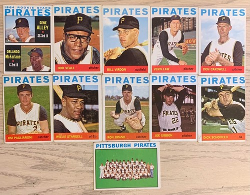1964 Topps Baseball - Pittsburgh Pirates - Lot of 22 Cards - good to ex ...