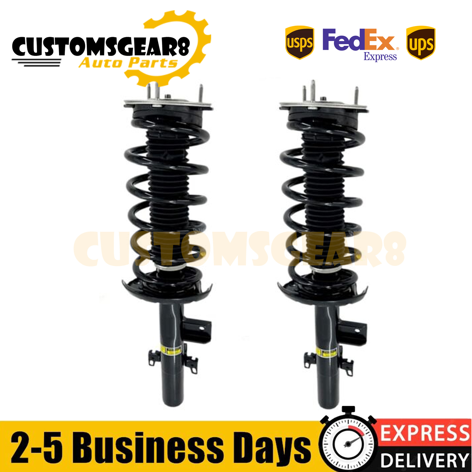 Pair Rear Shock Struts Spring Assemblies For Land Rover LR2 2008-2015 ...