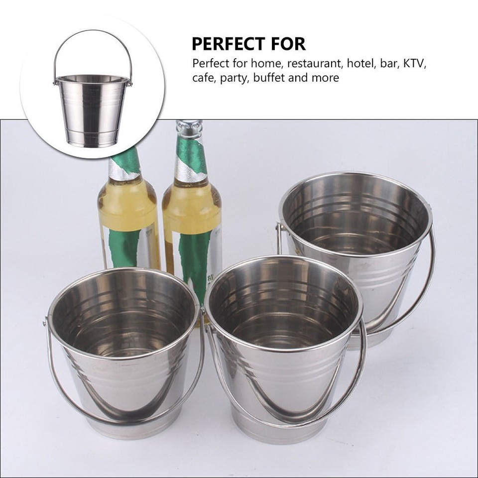 1PC Stainless Steel Ice Bucket Thickened Beer Bucket KTV Bar Ice Bucket ...