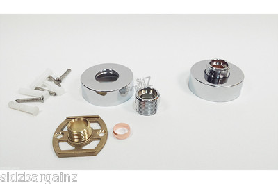 Pair Round Bar Valve Easy-Fit Exposed Shower Fixing Kit Thermostatic ...