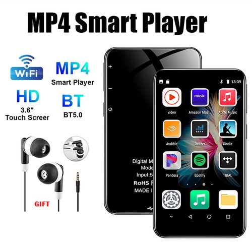 Touch Screen MP3/MP4 Player Bluetooth 5.0 Media Player WiFi Android ...